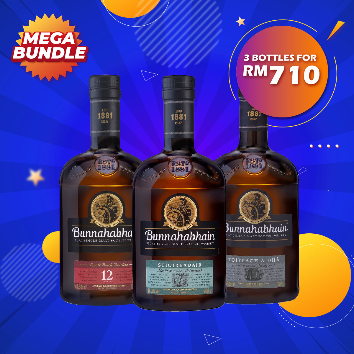 Mega Big Bundle – Bunnahabhain Bundles Islay Malt [700ML] X 3
